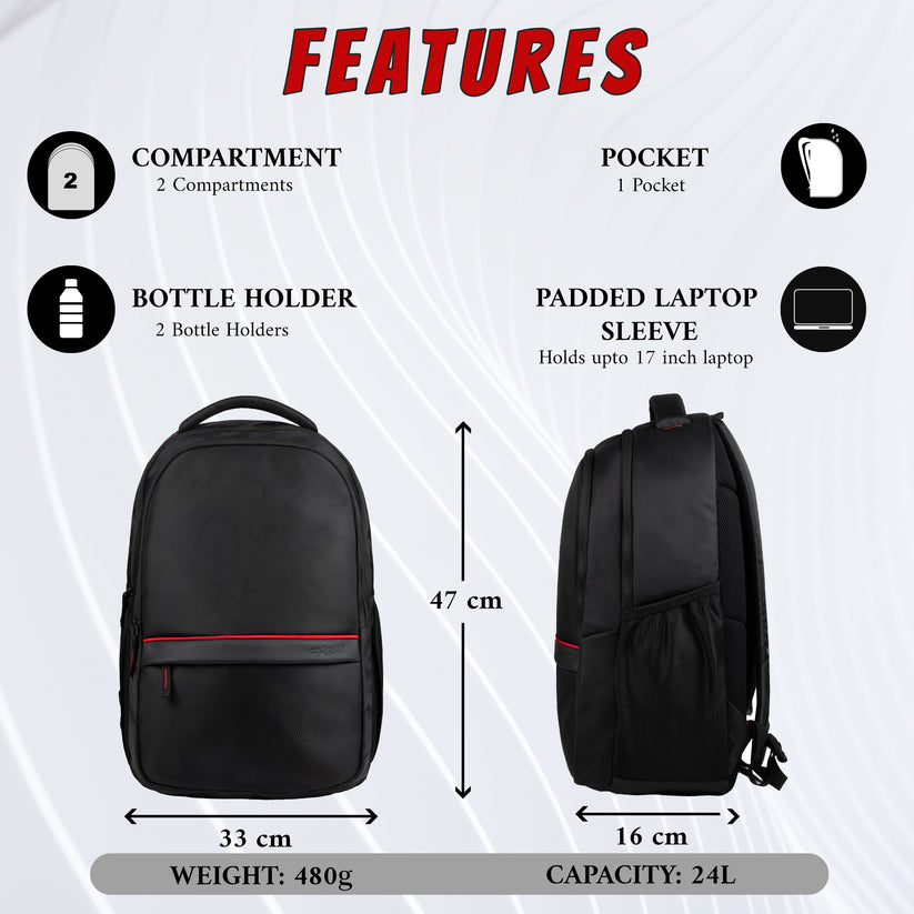 Oracle 24L Black Laptop Backpack – FGEAR.in