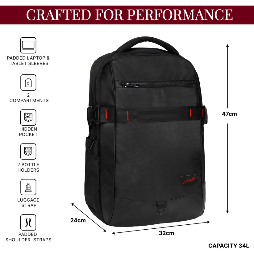 Mason 34L Black Laptop Backpack – FGEAR.in