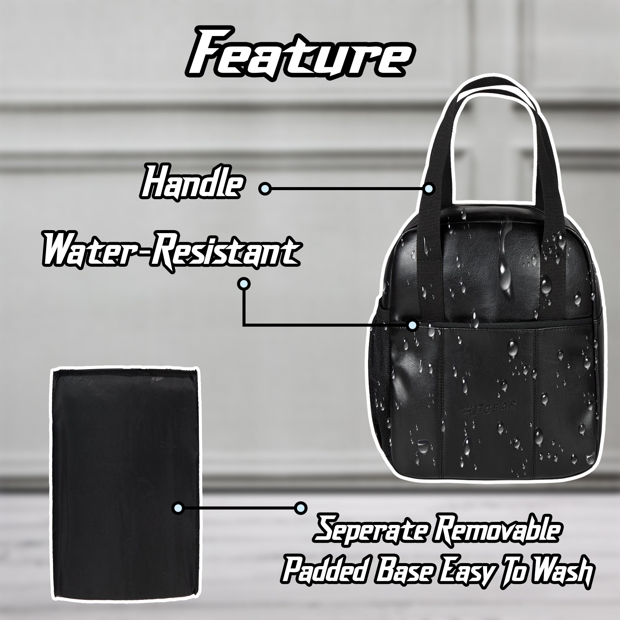 Nosh 7L Black Lunch Bag – F Gear.in